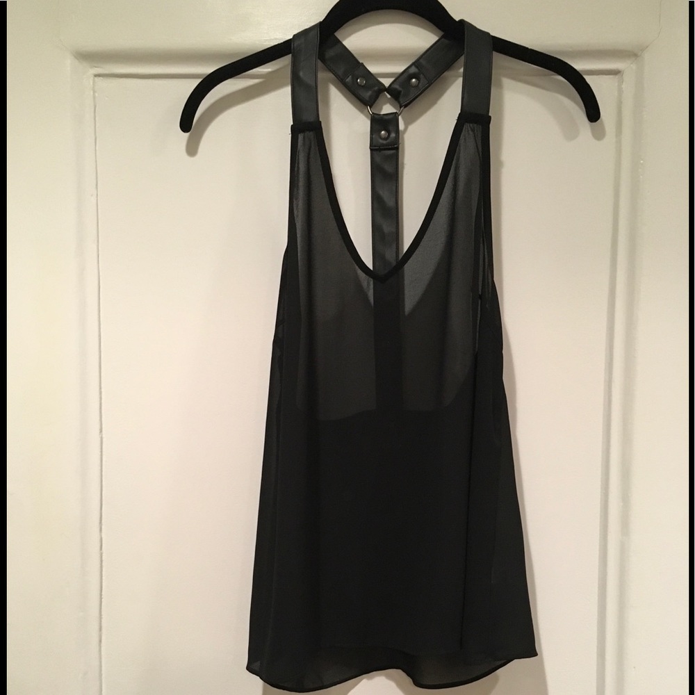 Millau Lf Sheer Tank With Leather Straps - Gem